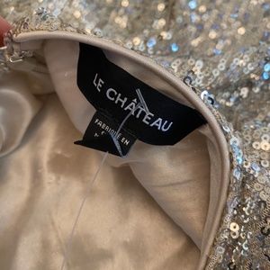 le chateau | Dresses | Le Chateau Silver Sequin Dress | Poshmark